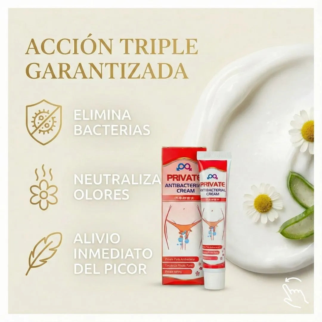 CREMA ANTIBACTERIAL - ELIMINA MAL OLOR Y PICAZON DE TU ZONA INTIMA